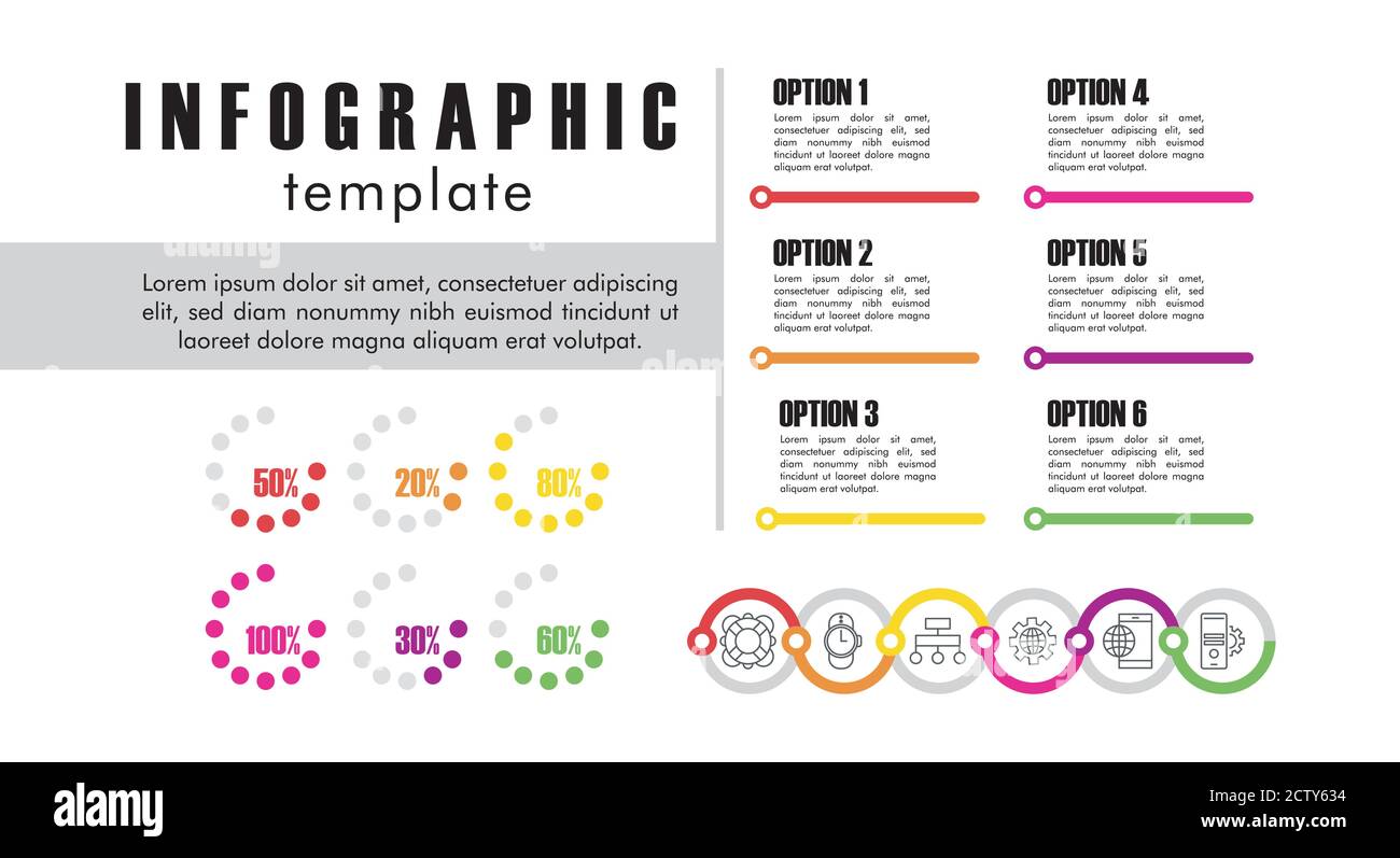 Infographic Template With Statistics In White Background Vector Illustration Design Stock Vector