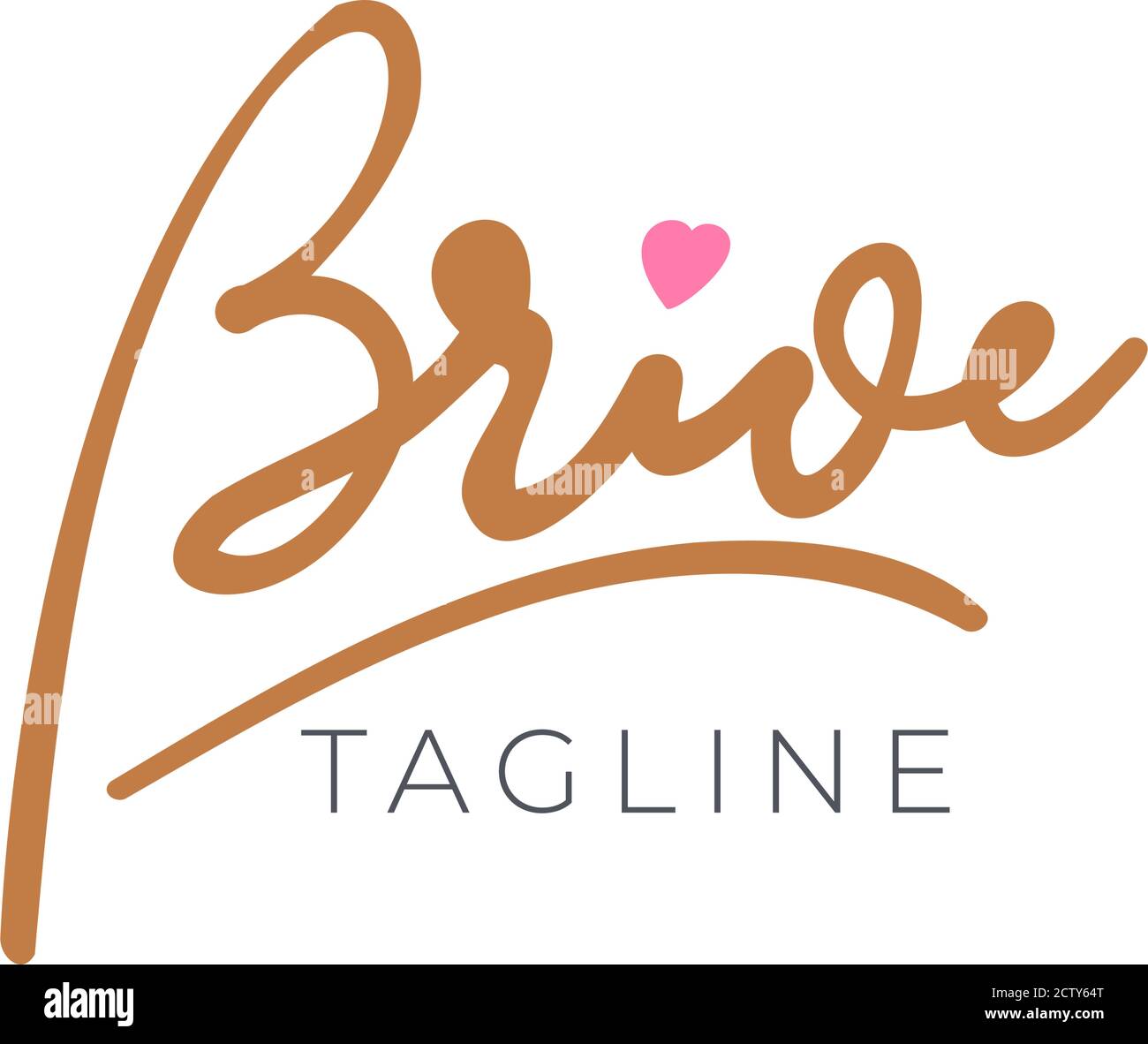Logotype design about Bride concept. hand lettering text with heart for ...
