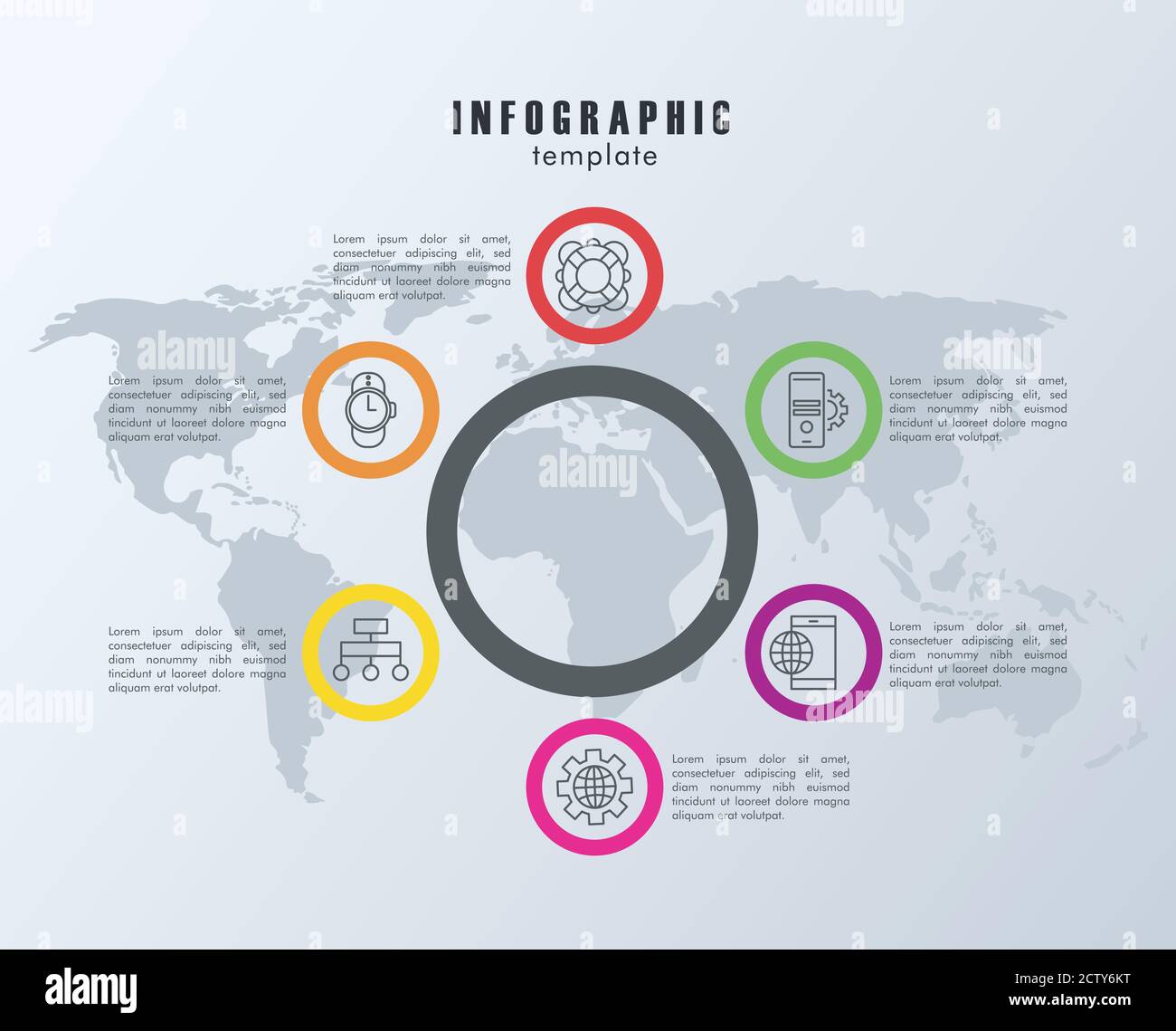 infographic template statistics with earth planet maps vector ...