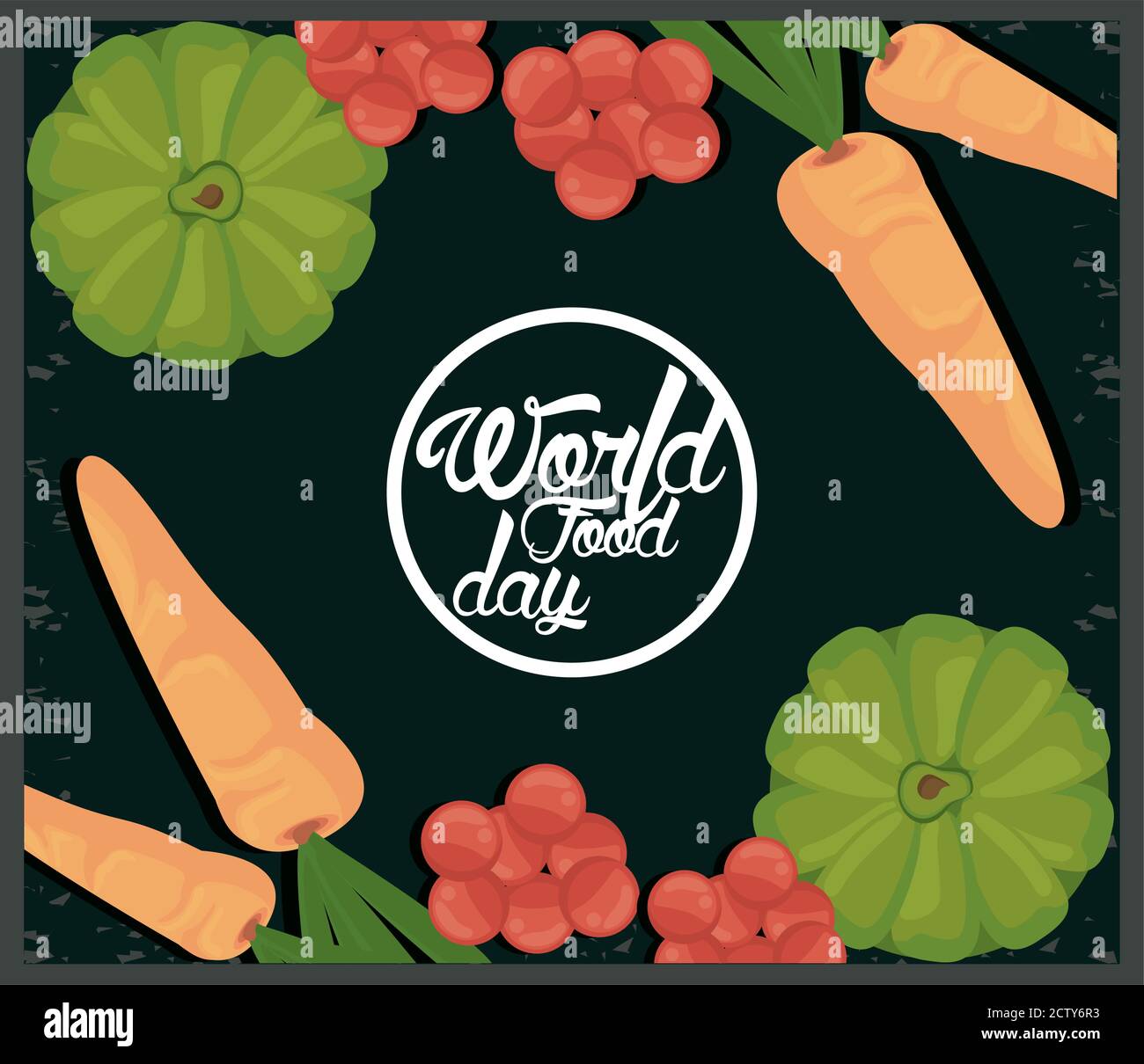 world food day circular frame with vegetables in black background ...
