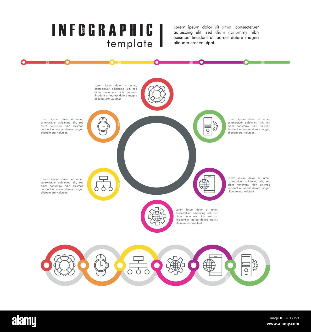 infographic template with statistics in white background vector ...