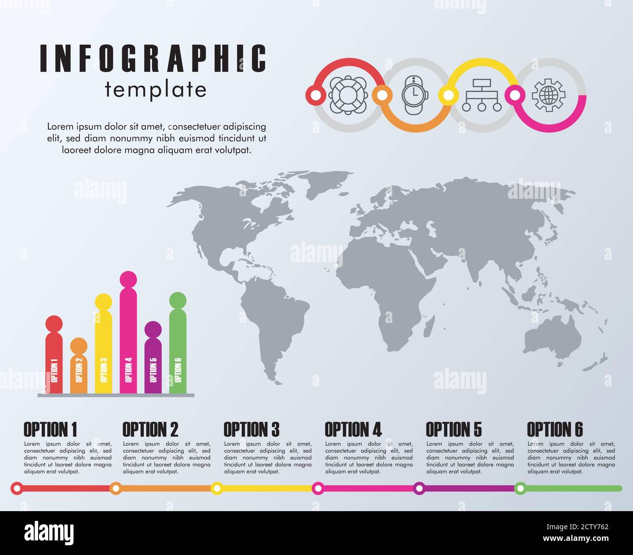 infographic template statistics with earth planet maps vector ...