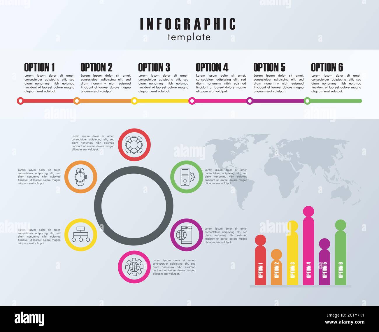 infographic template statistics with earth planet maps vector ...