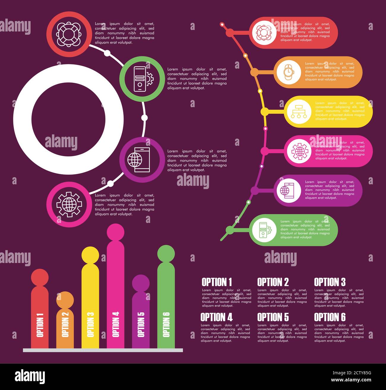 infographic template with statistics in purple background vector ...