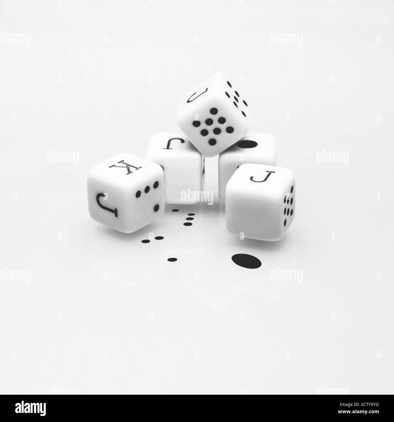 Closeup shot of dice isolated on a white background Stock Photo - Alamy