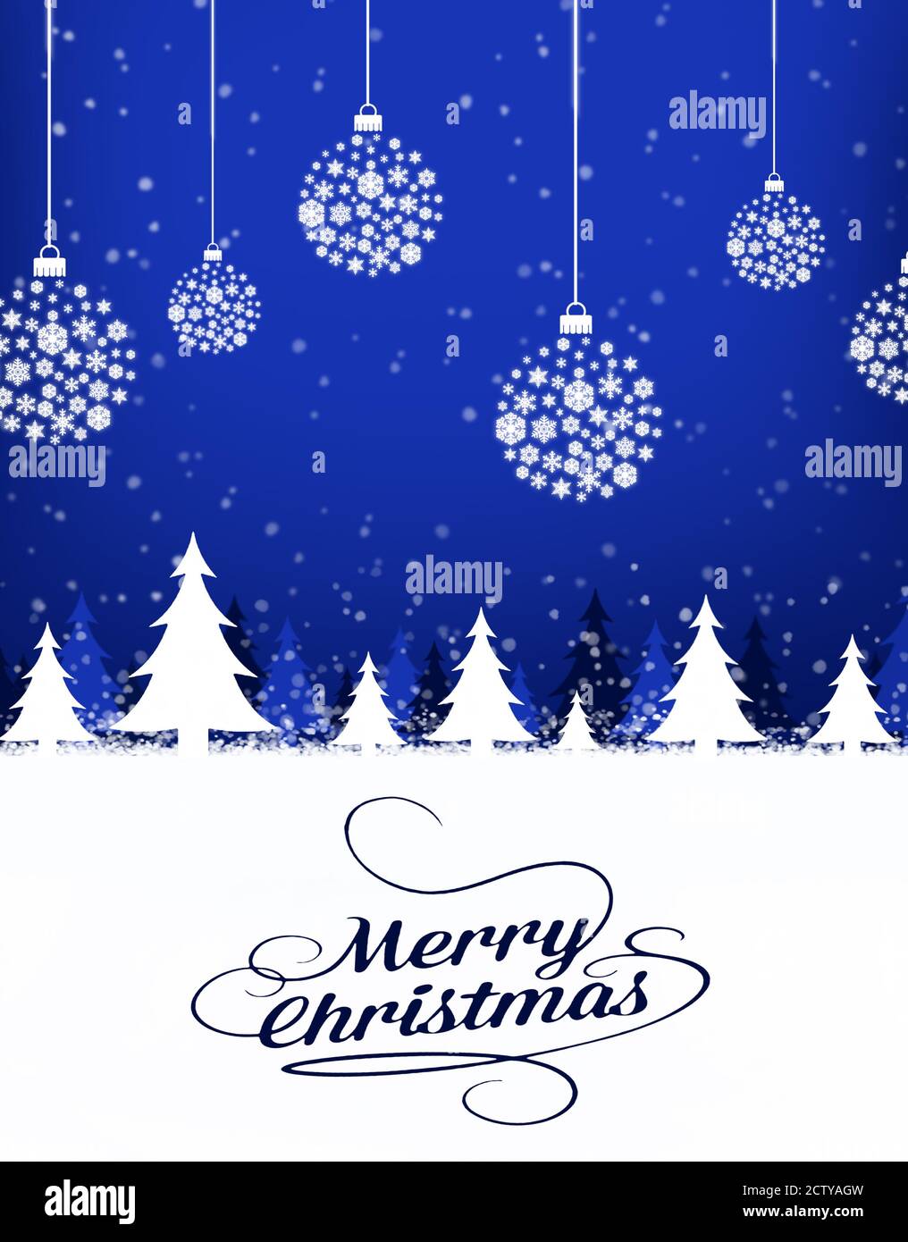 Christmas snowflake balls , Season december, frame blue background ...