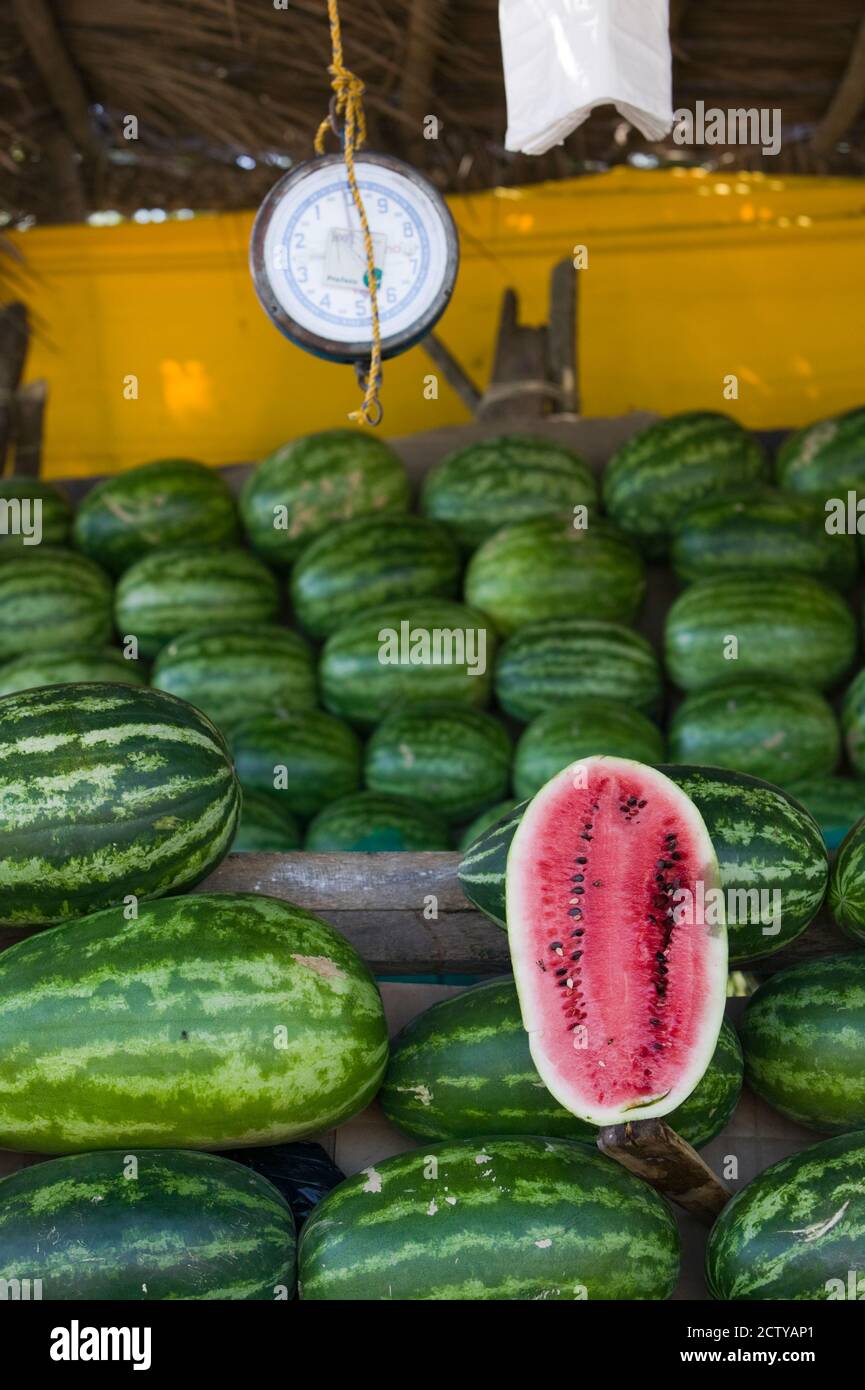 Watermelon stand, Colima, Mexico Stock Photo - Alamy