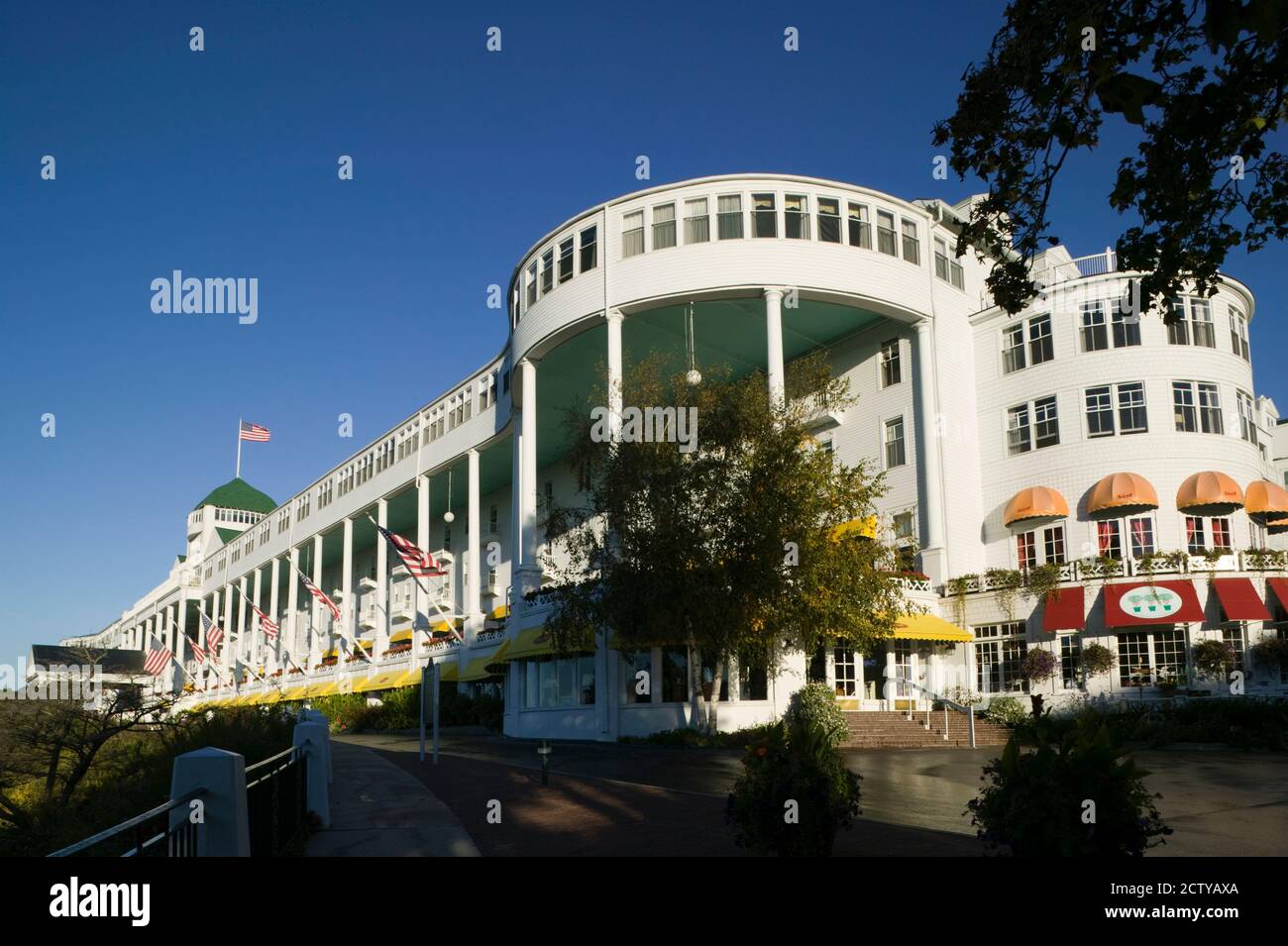 Grand Hotel with its 660 foot long porch, Mackinac Island, Mackinac ...