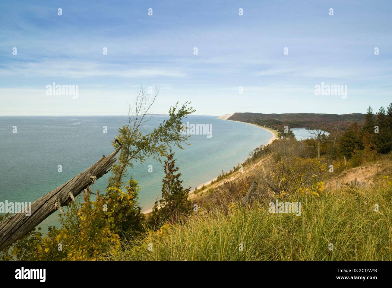 Park lookout off Pierce Stocking Scenic Drive, Sleeping Bear Dunes National Lakeshore, Lake ...