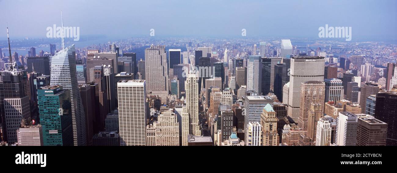 High angle view of buildings in a city, Manhattan, New York City, New ...