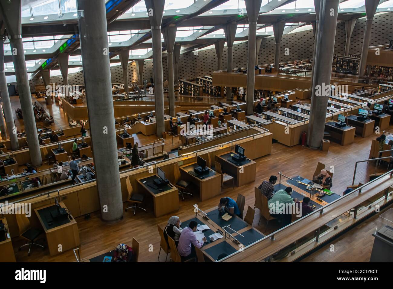 Interior scene from Alexandria Library, Egypt 2018. High quality Stock ...