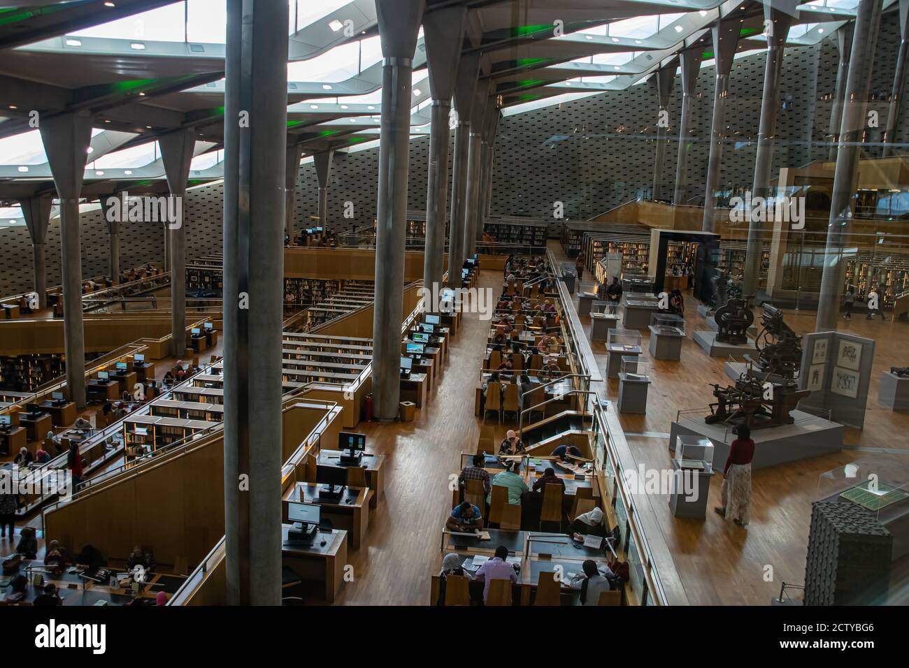 Interior scene from Alexandria Library, Egypt 2018. High quality Stock ...