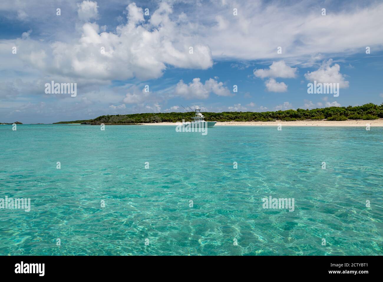 View of Big Major Cay (better known as Pig island or Pig beach) where ...