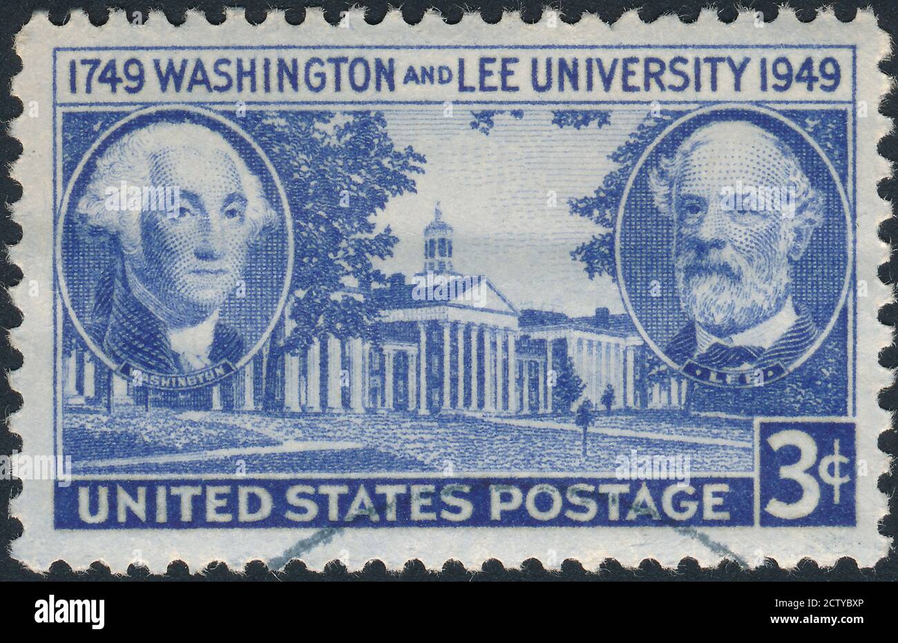 Three Cent Washington and Lee University Stamp stock photo.The 3-cent ...