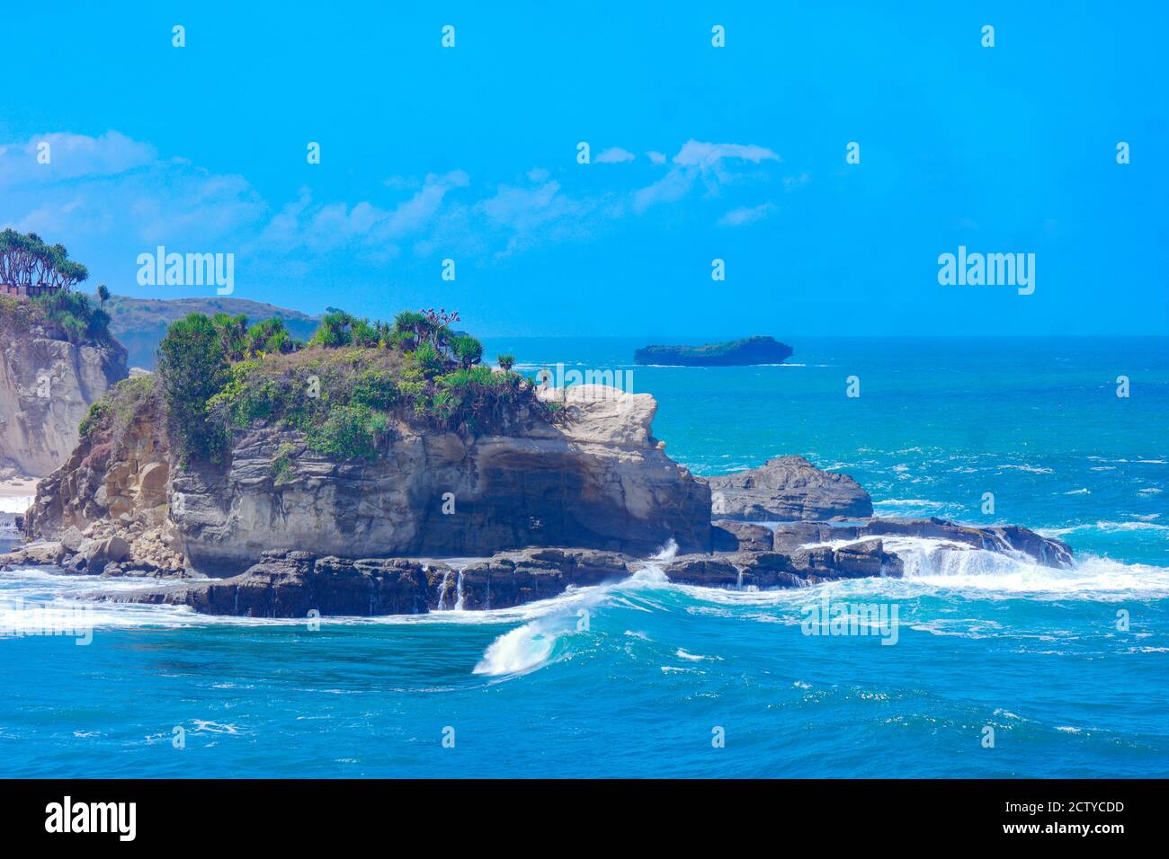 Beautiful ocean waves hitting the rocky cliffs - great for wallpapers ...