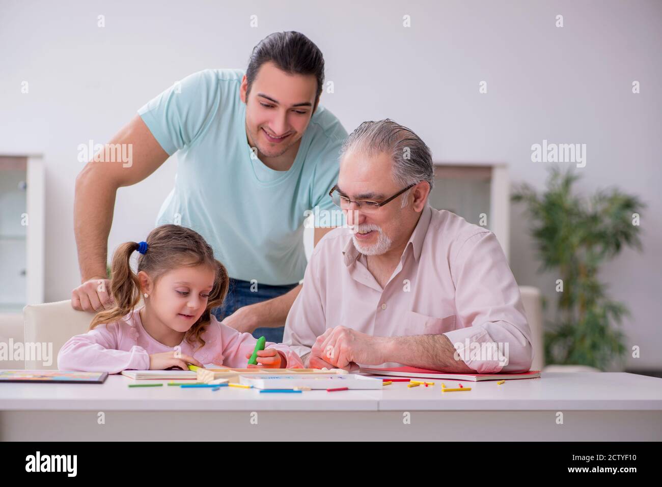 Three generations of family in the early development concept Stock ...