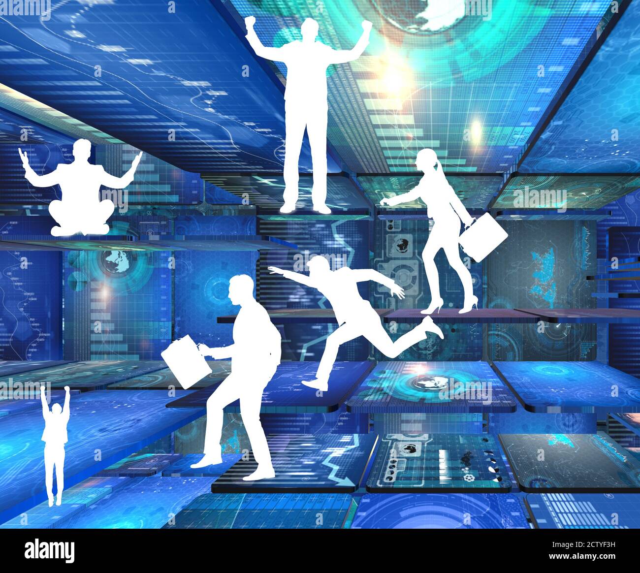 The business people in data management concept Stock Photo - Alamy