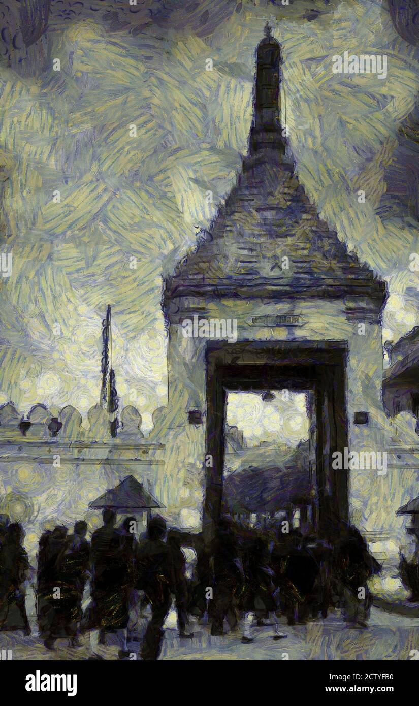 The crowd in black and white Illustrations creates ant style ...