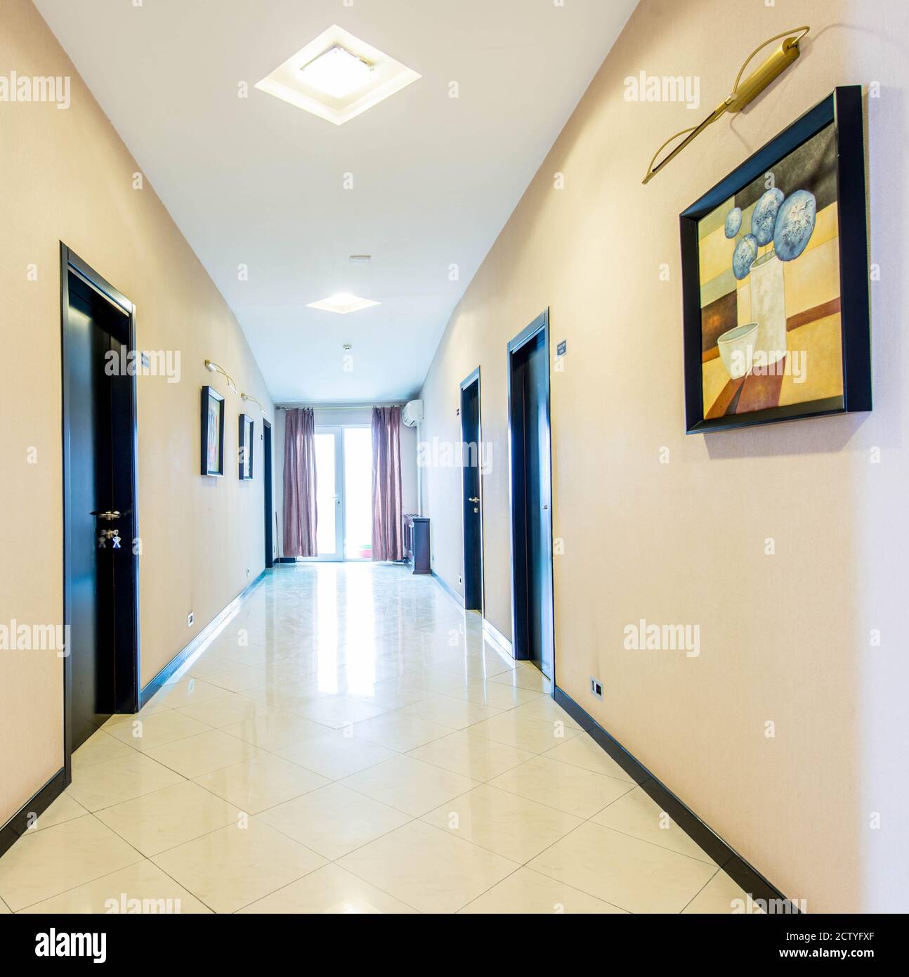 The hotel lobby corridor with modern design Stock Photo - Alamy