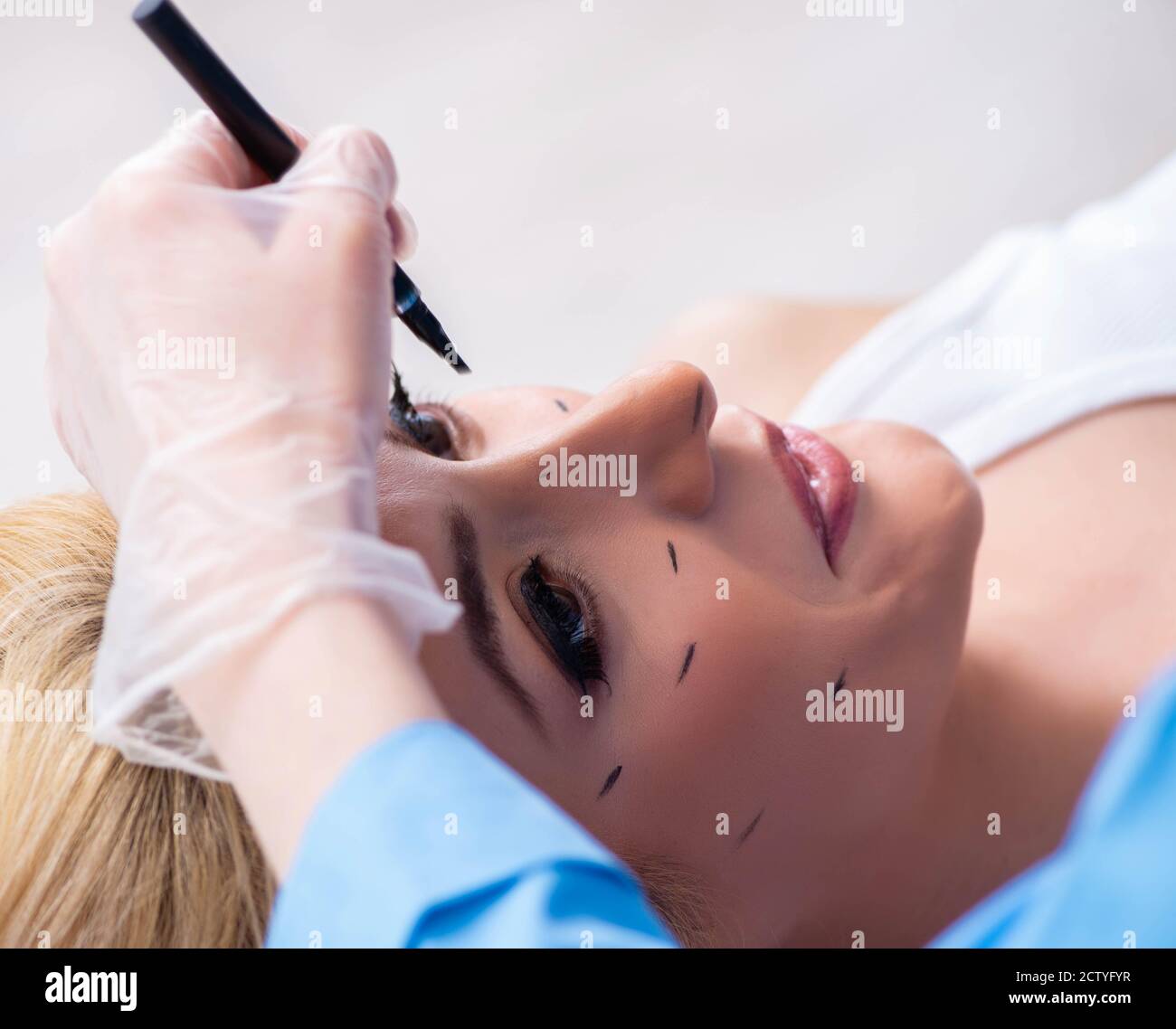 The woman getting ready for plastic surgery Stock Photo - Alamy