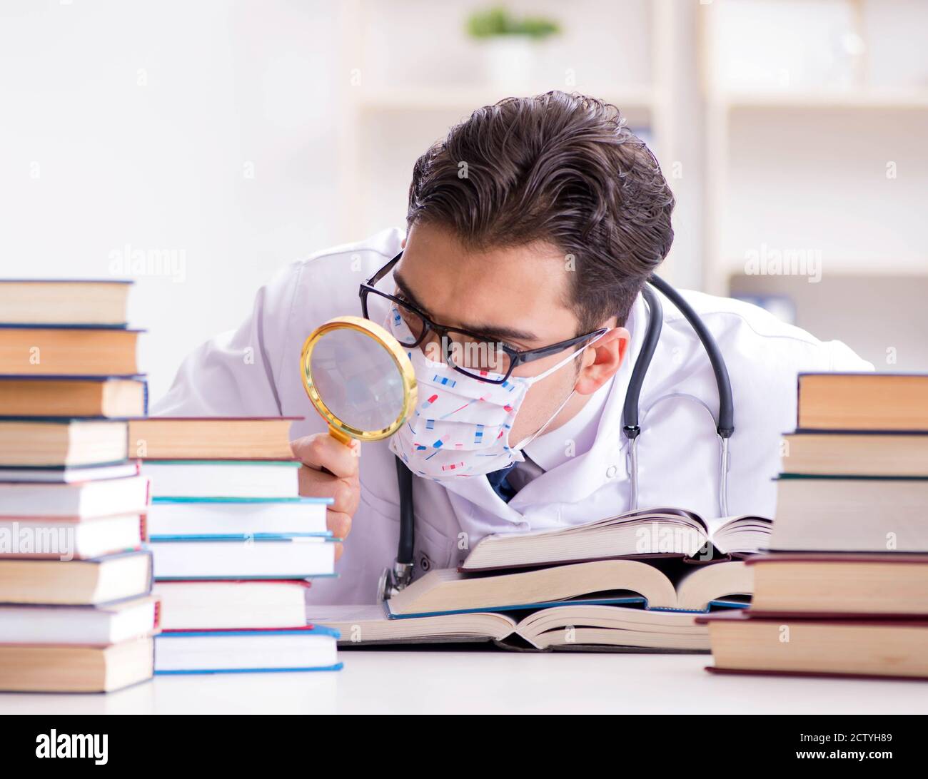 The medical student preparing for university exams Stock Photo - Alamy