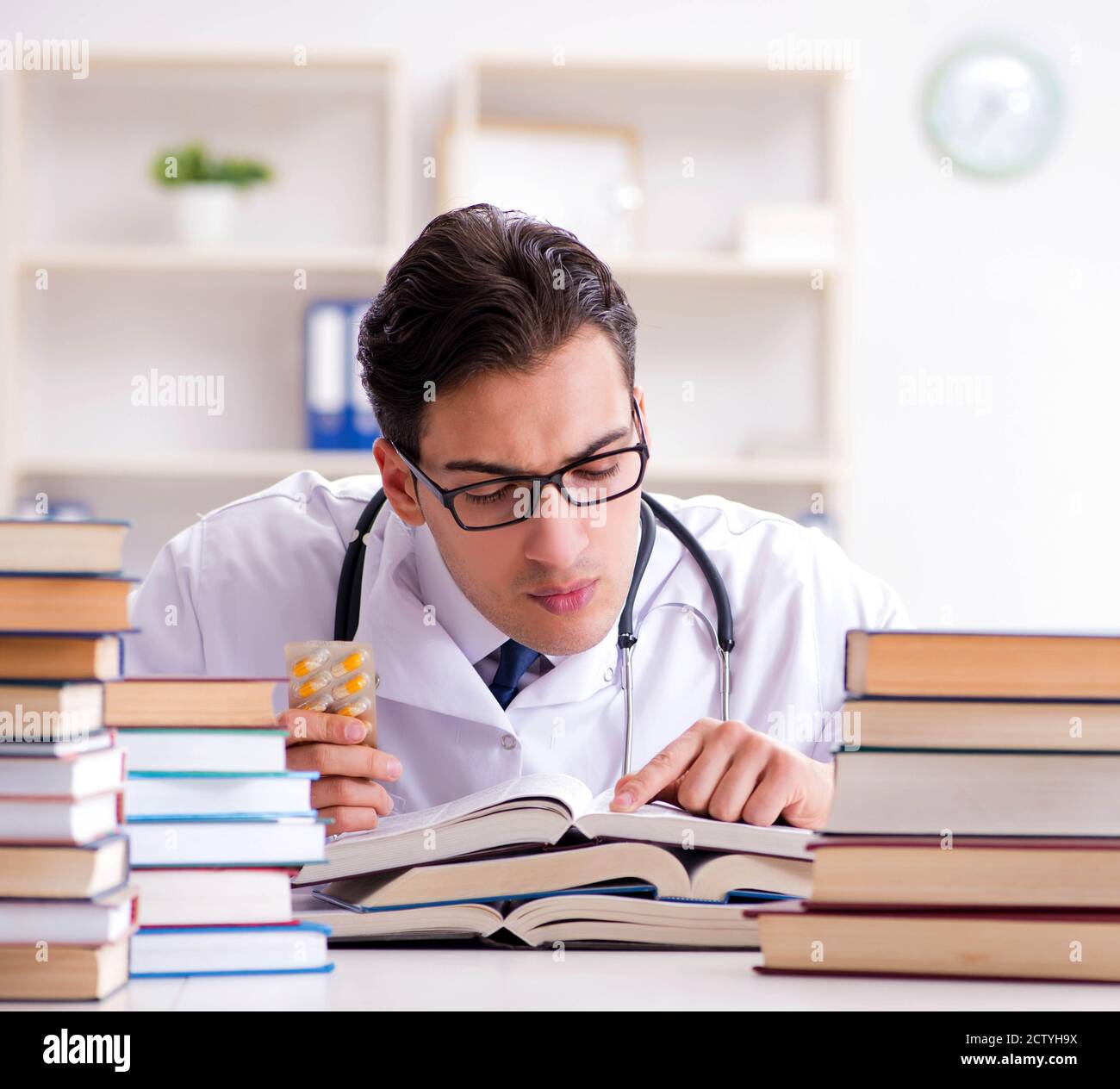 The medical student preparing for university exams Stock Photo - Alamy