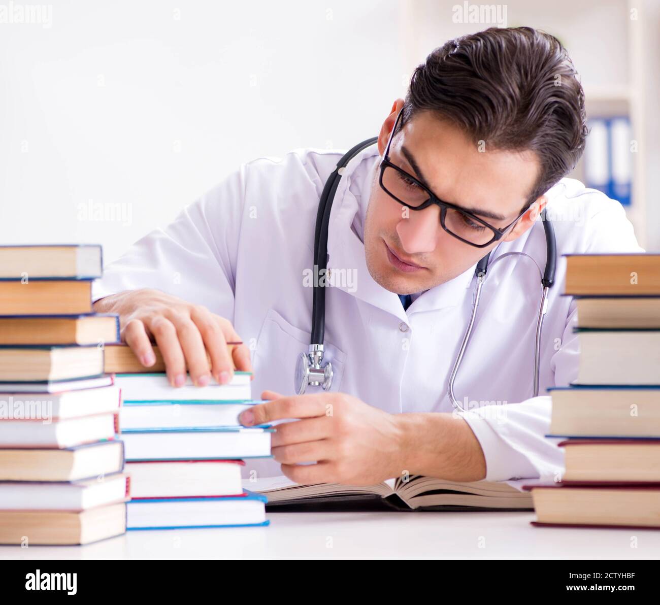 The medical student preparing for university exams Stock Photo - Alamy