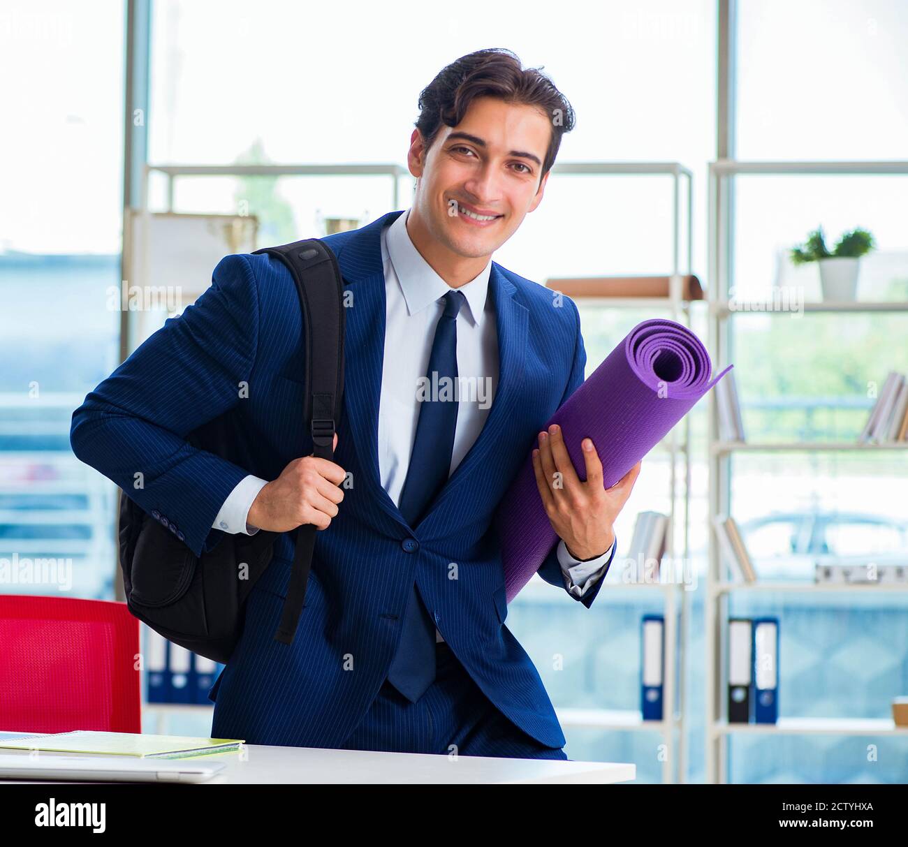 The man getting ready for sports break in the office Stock Photo - Alamy