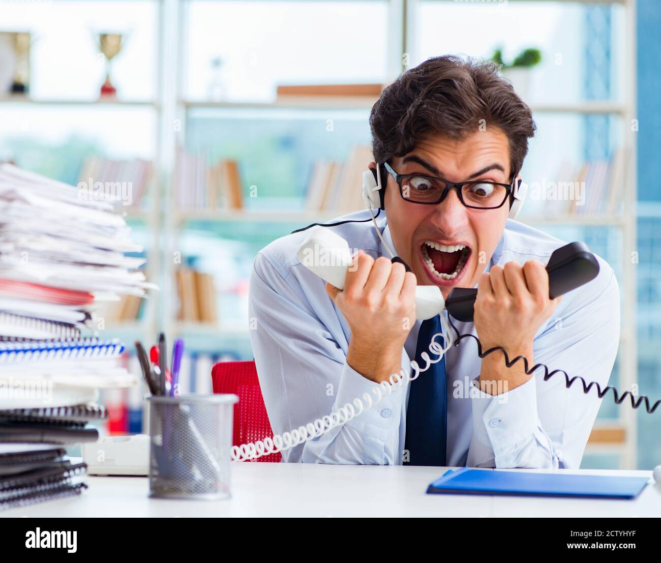 Telesales agent angry hi-res stock photography and images - Alamy