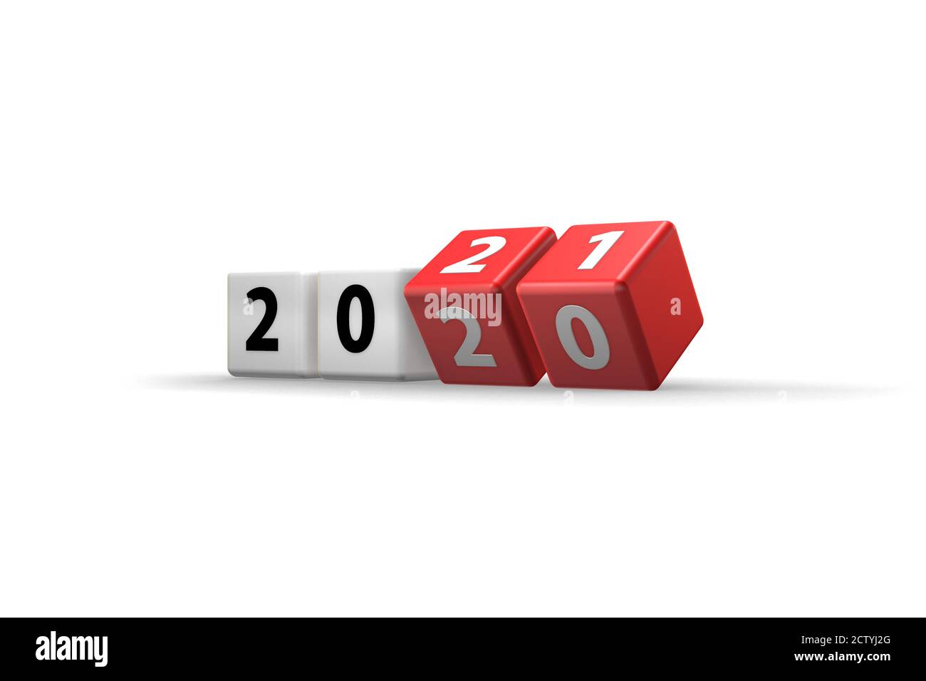 Concept of changing the year from 2020 to 2021 - 3d rendering Stock ...