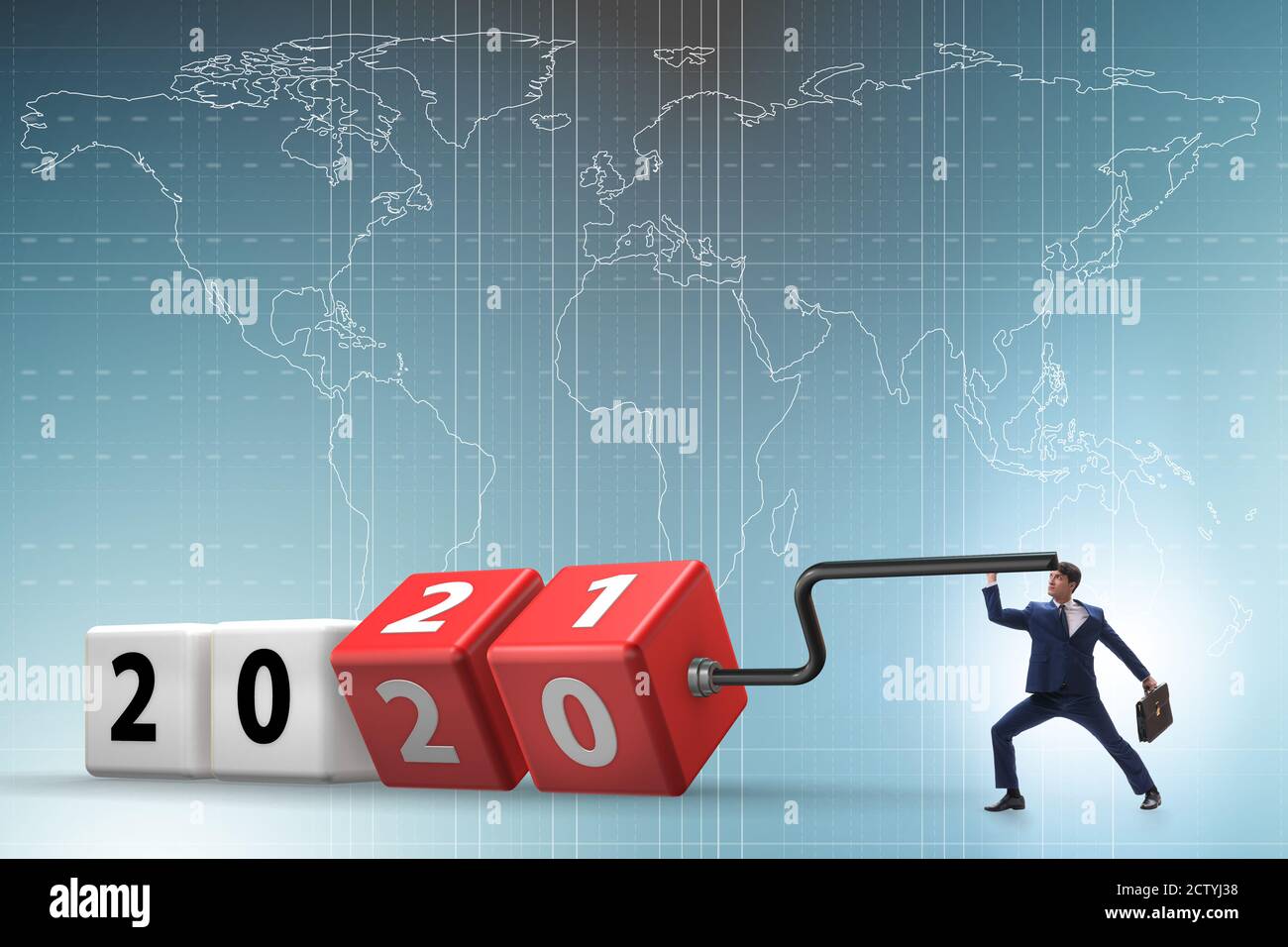 Concept of changing the year from 2020 to 2021 Stock Photo - Alamy