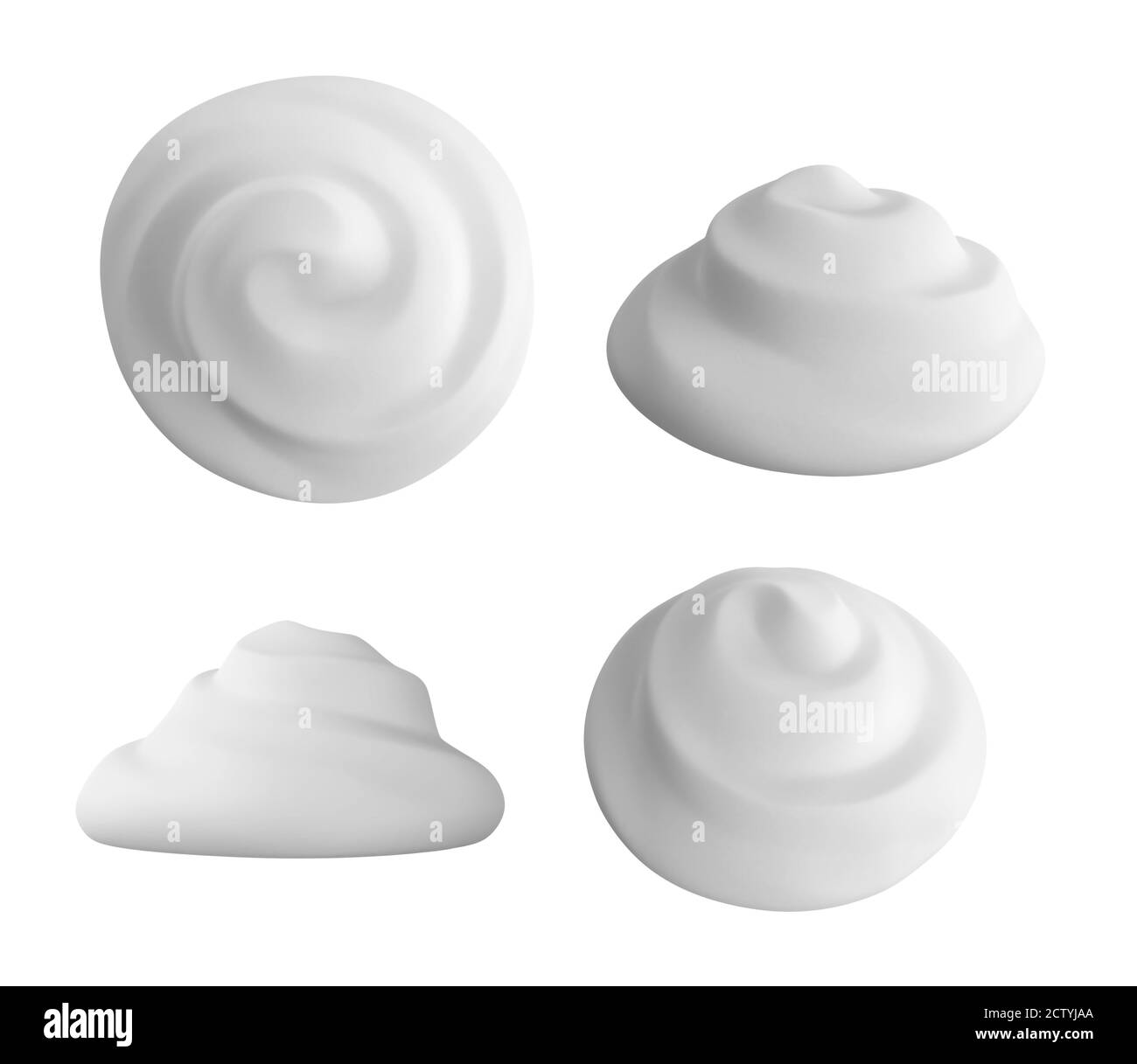 3d rendering set of white foam isolated on white Stock Photo - Alamy