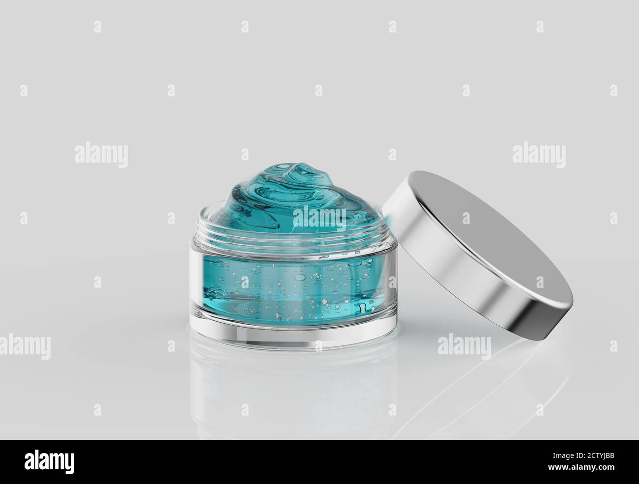 3d rendering blue cosmetic gel in pot or container Stock Photo - Alamy