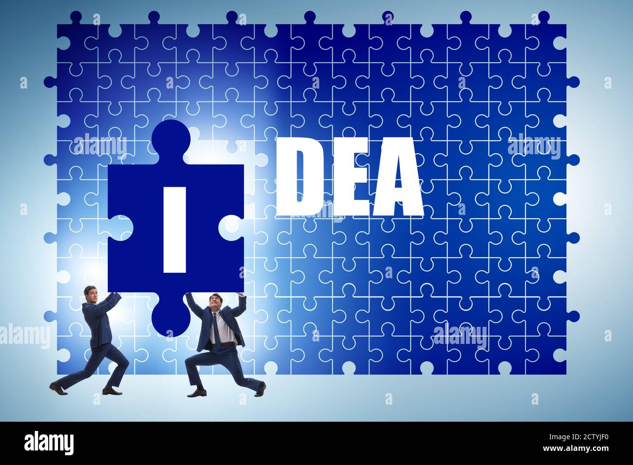 Idea concept with the businessman putting jigsaw puzzle Stock Photo - Alamy