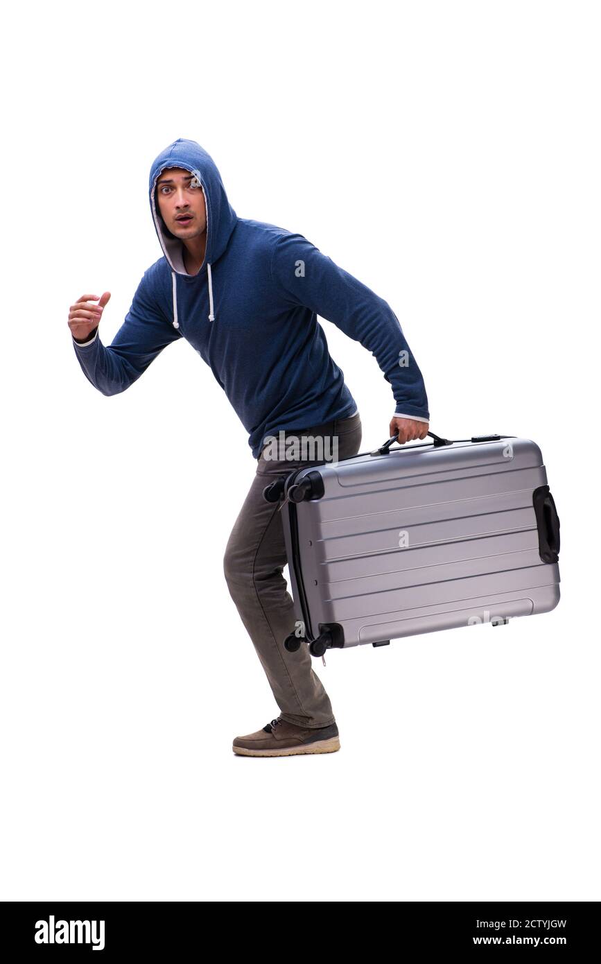 Young male bandit isolated on white background Stock Photo - Alamy