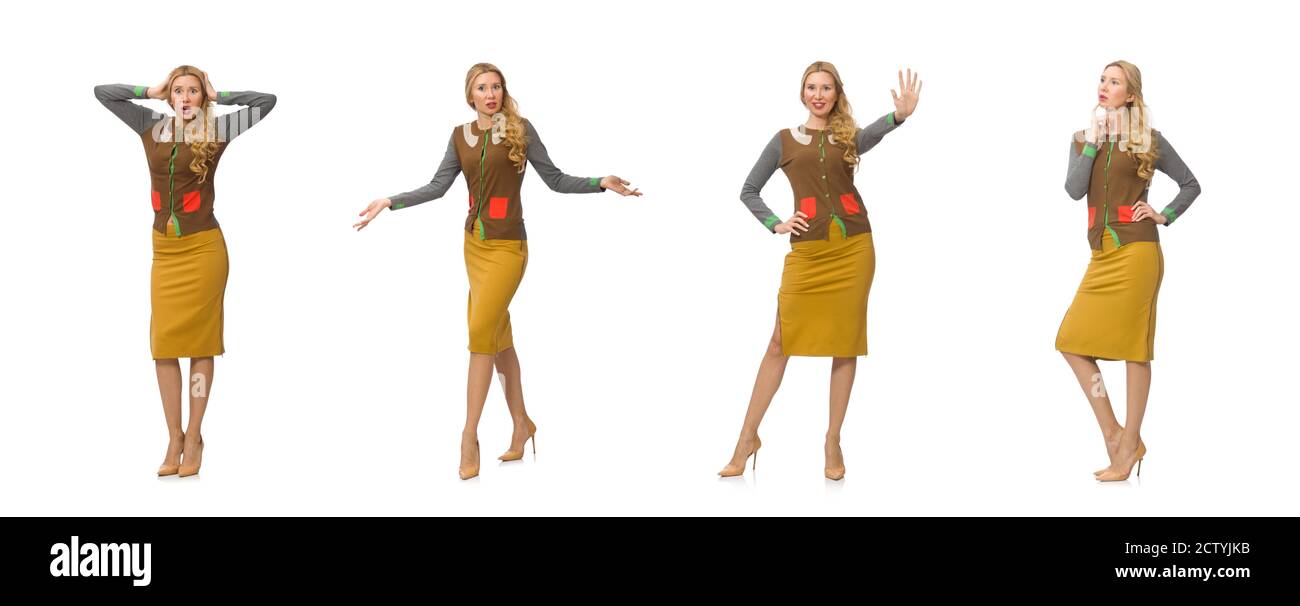 Collage blonde beautiful woman Cut Out Stock Images & Pictures - Alamy