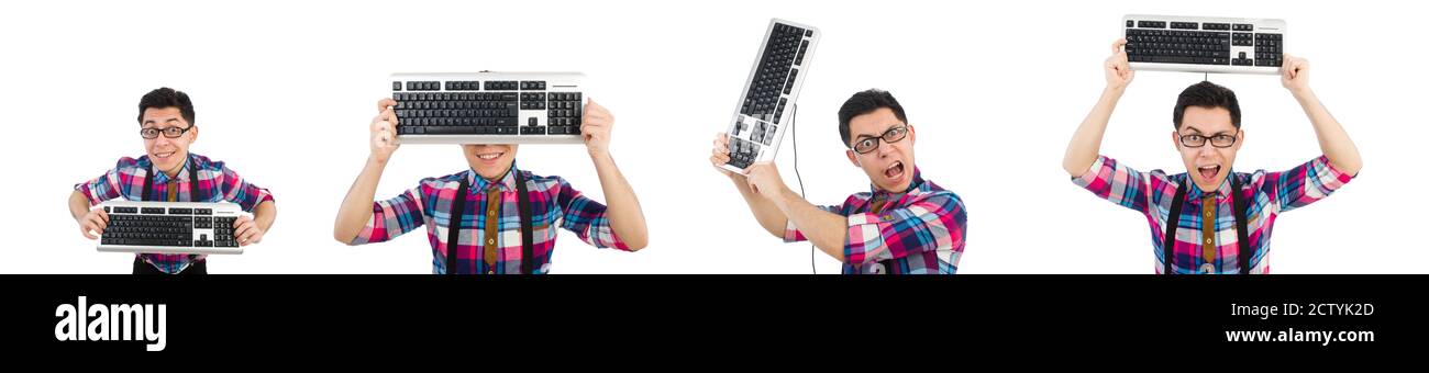 Funny computer geek isolated on Cut Out Stock Images & Pictures - Alamy