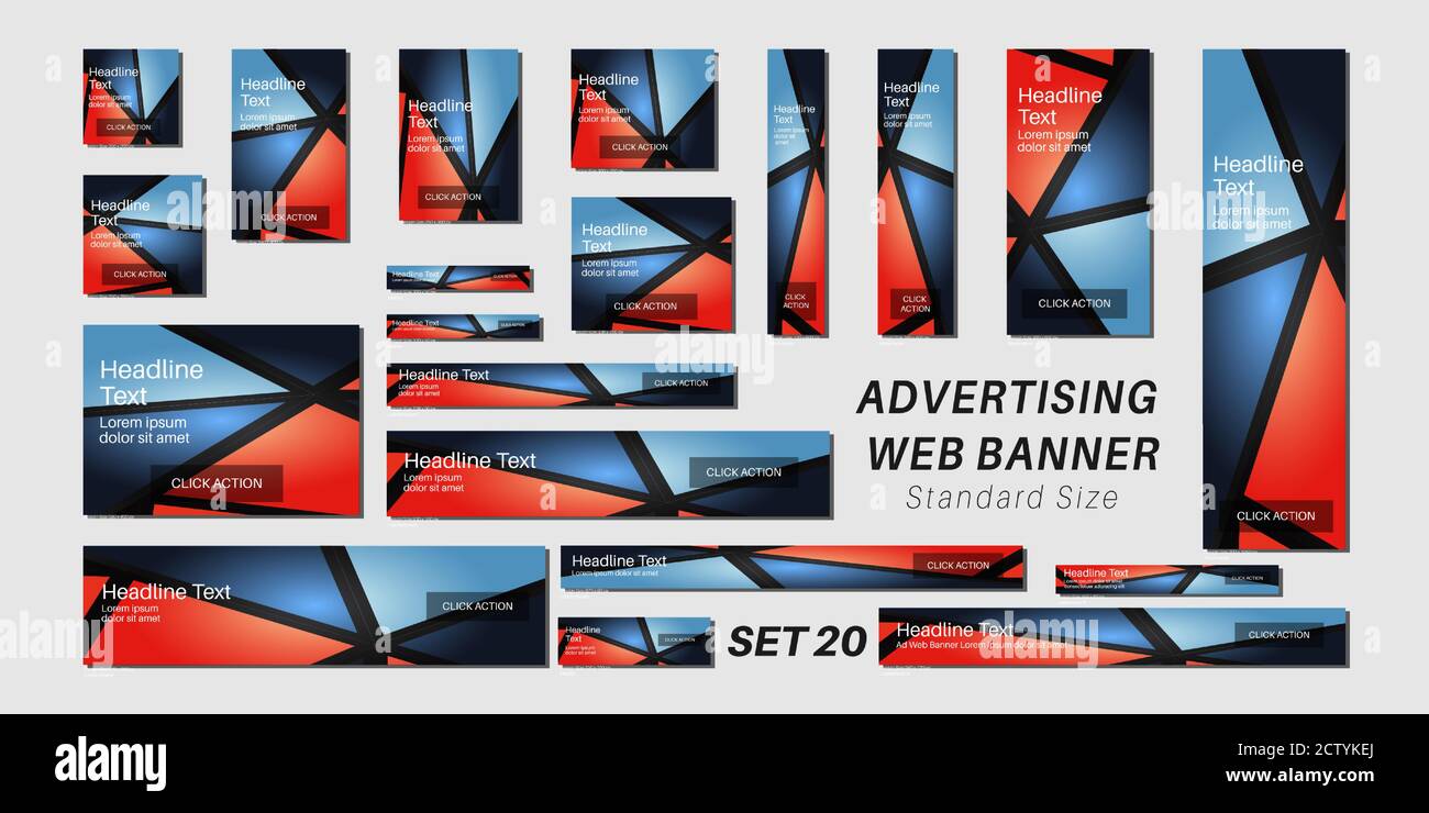 set of creative web banners in standard sizes. vector design template ...