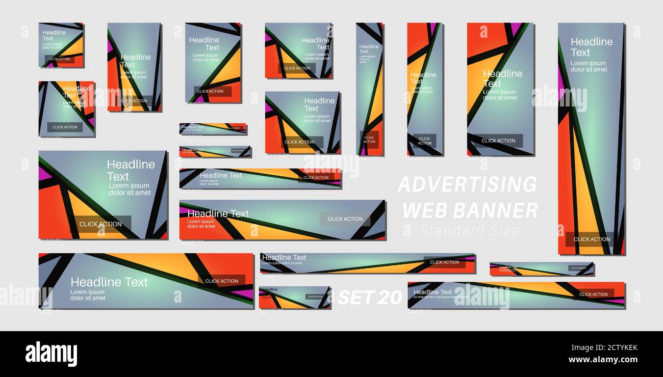 set of creative web banners in standard sizes. vector design template ...