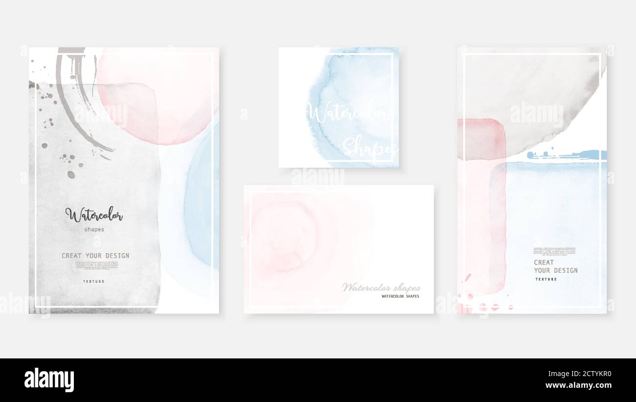 Creative abstract template background set with shapes of pastel ...