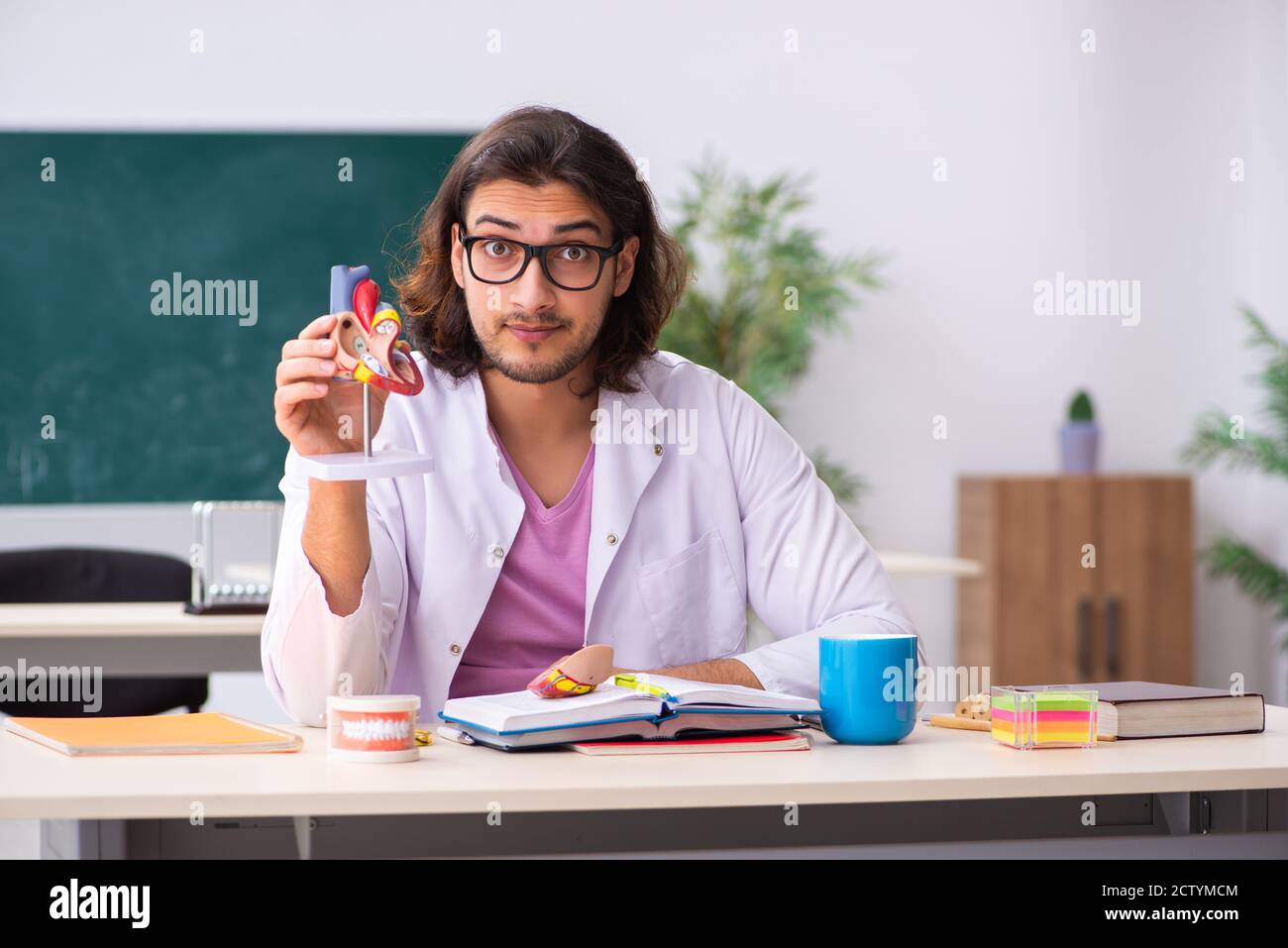 Young cardiologist in the classroom Stock Photo - Alamy