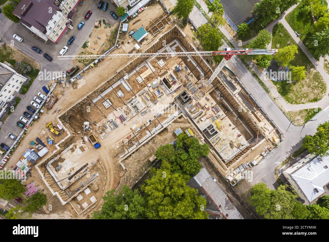 Drone over construction site hi-res stock photography and images - Alamy