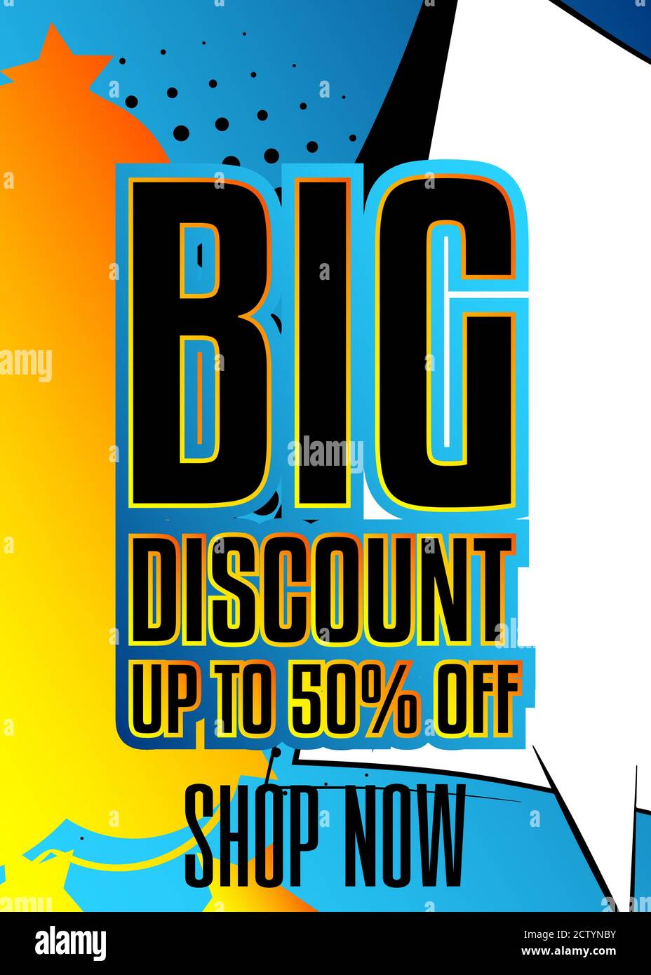 Comic book discount sale social media post design. Cartoon colored ...