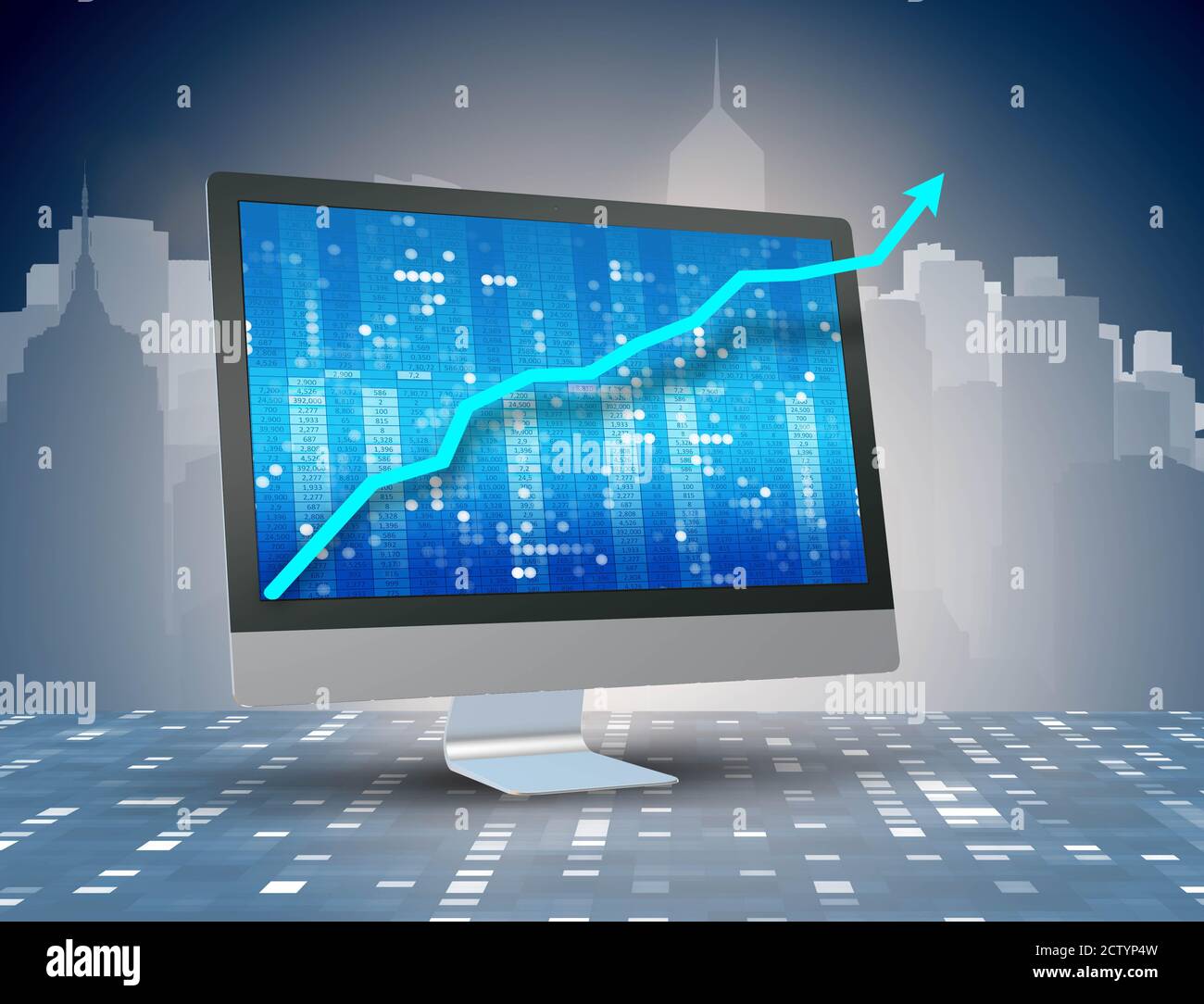 Illustration with business charts - 3d rendering Stock Photo - Alamy