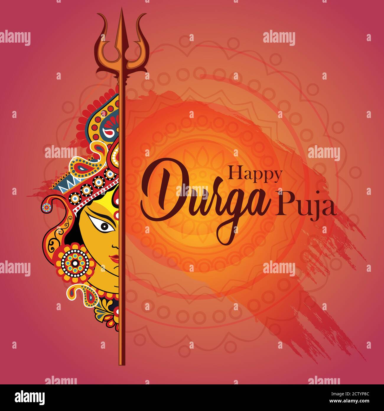 indian God durga Face in Happy Durga Puja Subh Navratri background ...