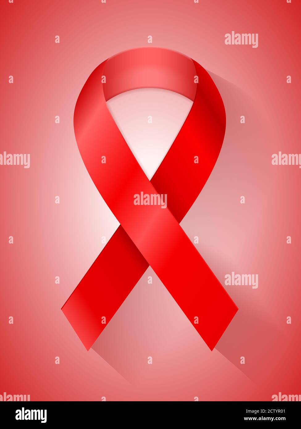 Aids ribbon on a red background. Vector illustration Stock Photo - Alamy