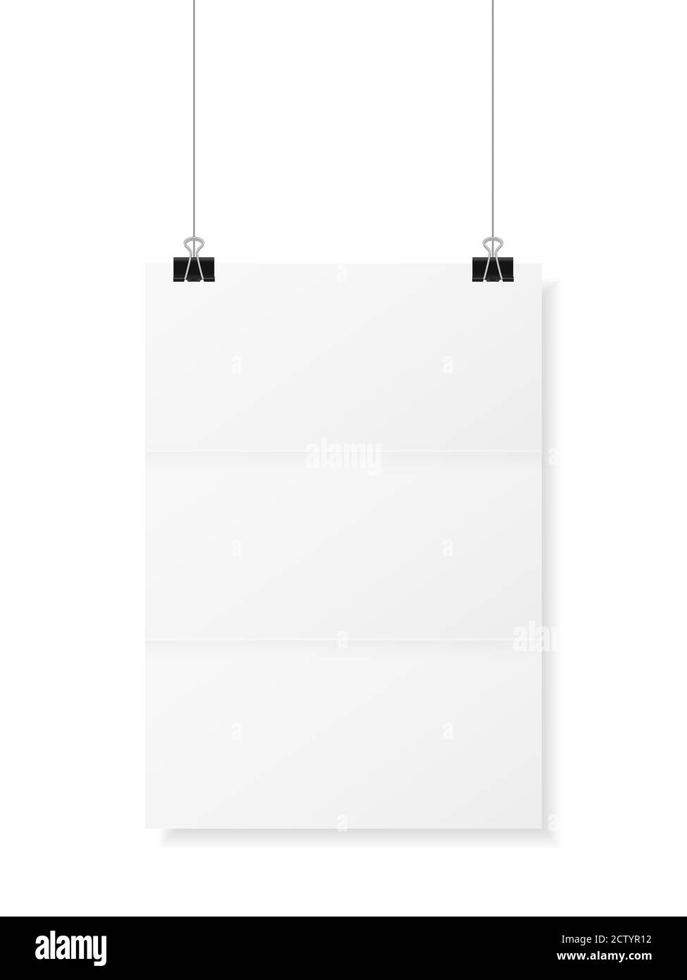 Empty paper sheet hanging Black and White Stock Photos & Images - Alamy