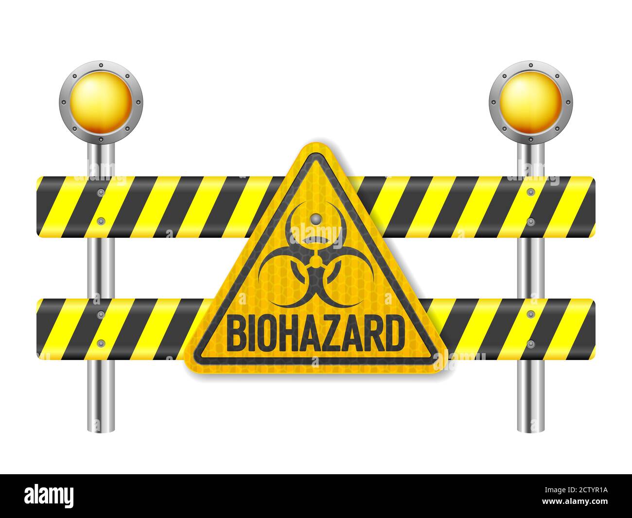Road safety barrier biohazard on a white background. Vector ...