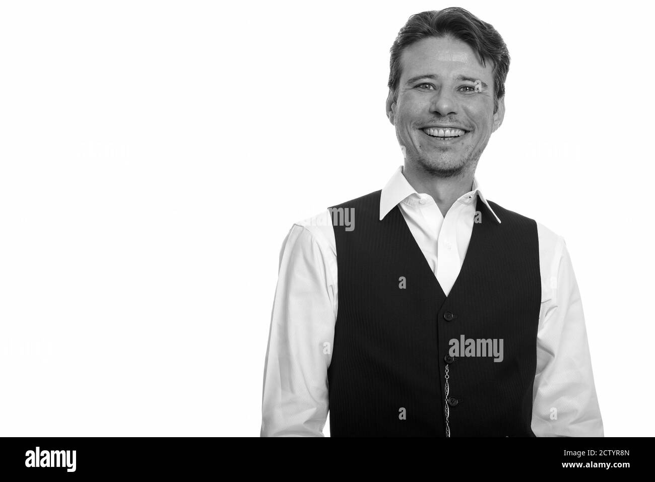 Smiling person wearing gray Cut Out Stock Images & Pictures - Alamy