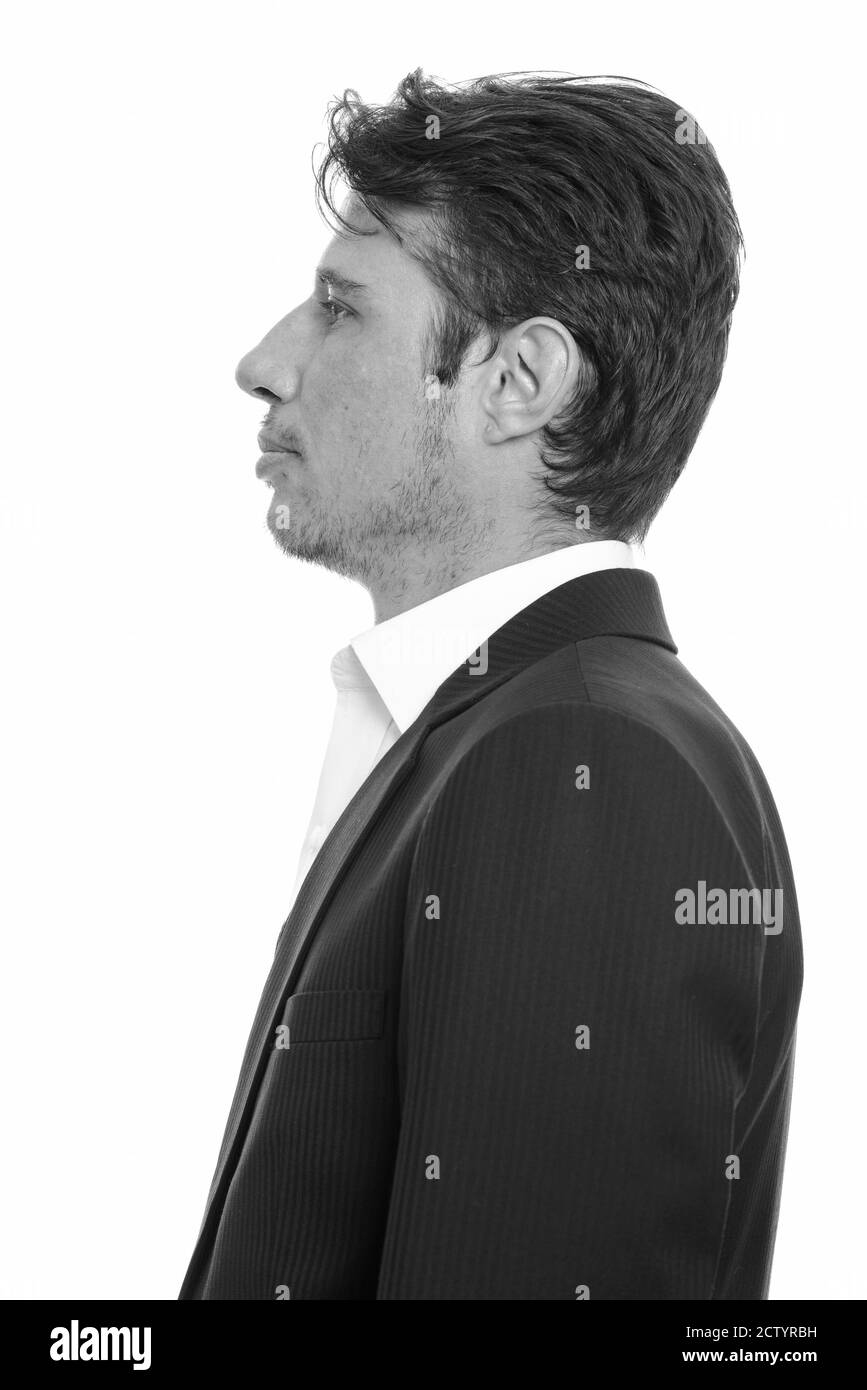 Side view handsome businessman Black and White Stock Photos & Images ...